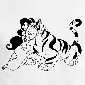 disney jasmine and rajah coloring pages
