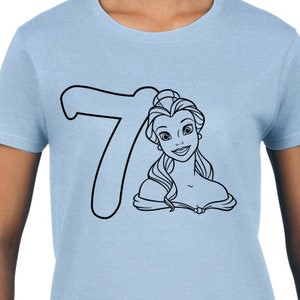 Princess Belle 7th Birthday Digital Cut Files | Cricut | Silhouette ...