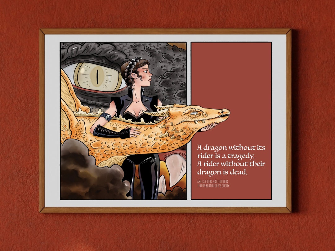 Fourth Wing Art Print Iron Flame Art Fantasy Comic Art Booktok Gift ...