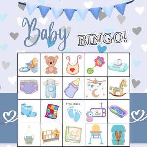 Boy Baby Shower Bingo Card - Etsy