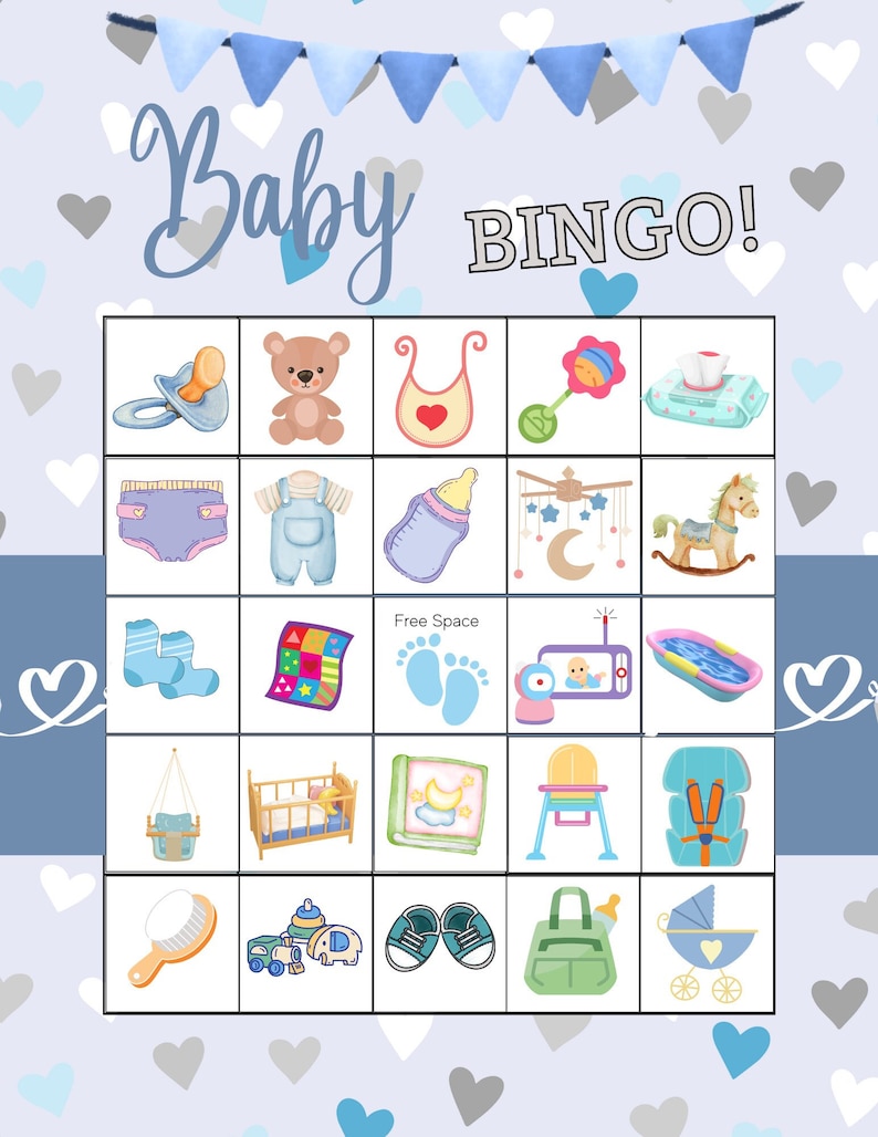 Boy Baby Shower Bingo Card - Etsy