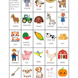 Barnyard Farm Animal Bingo - Etsy
