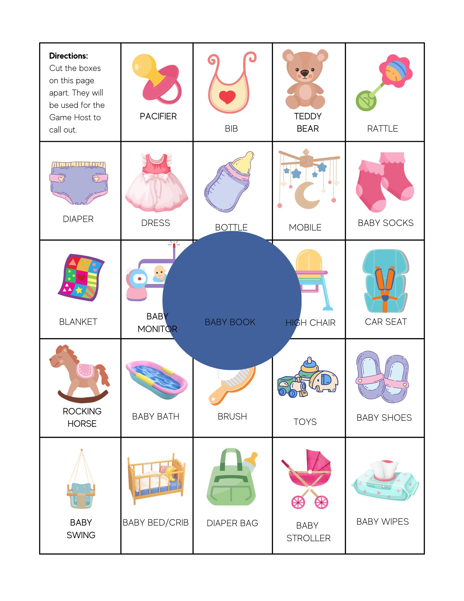 Girl Baby Shower Bingo Card - Etsy