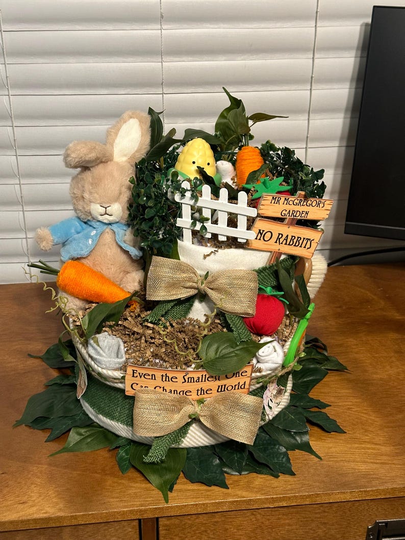 Peter Rabbit Diaper Cake With Many Unique Features for the Mother to Be ...