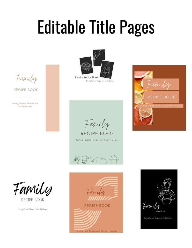 Family Recipe Book Template - Etsy