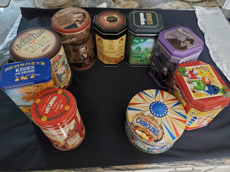 CANISTERS, Tin Cans, Assorted Candy Collection. - Etsy
