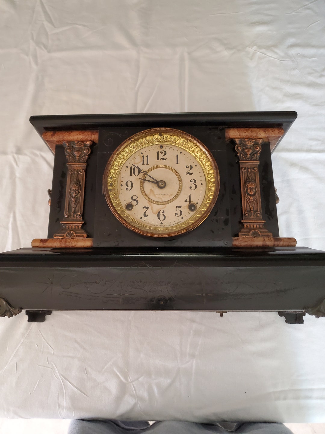 CLOCK, Antique " SETH THOMAS ", Adamantine Clock - 2 Key - Etsy