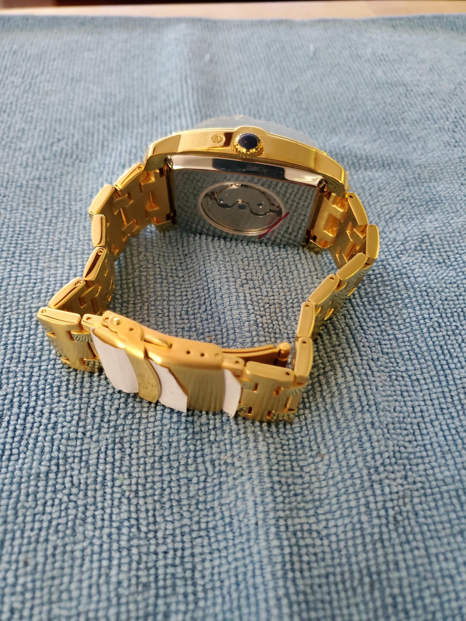 WATCH, Men's " EBERLE " Automatic - Two Dial - Stainless Gold Tone ...