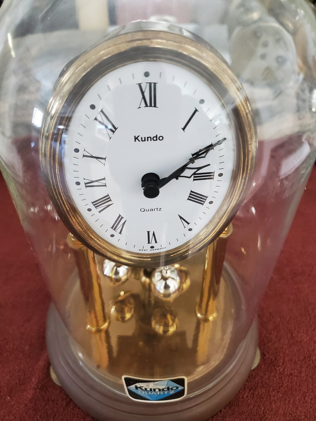 CLOCK, Mantle " KUNDO ", Glass Dome Clock - Etsy