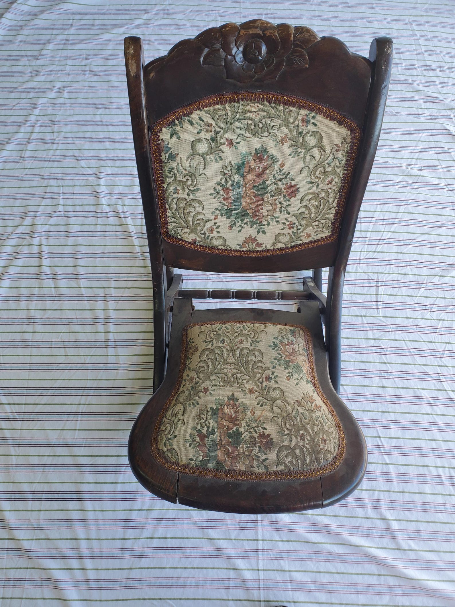ROCKING CHAIR, Folding Rocking Chair, Dk. Brown Wooden Chair, Padded ...