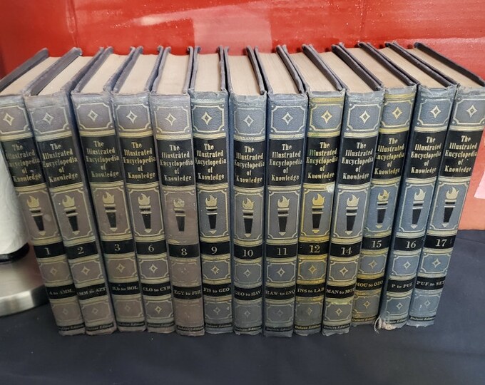 ENCYCLOPEDIA, Books -"the Illustrated Encyclopedia of Knowledge" 13 ...