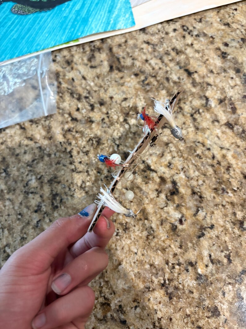 Bonita Sabiki Rig: Hand-tied UV Resin Flies, 30lb Leader - Etsy