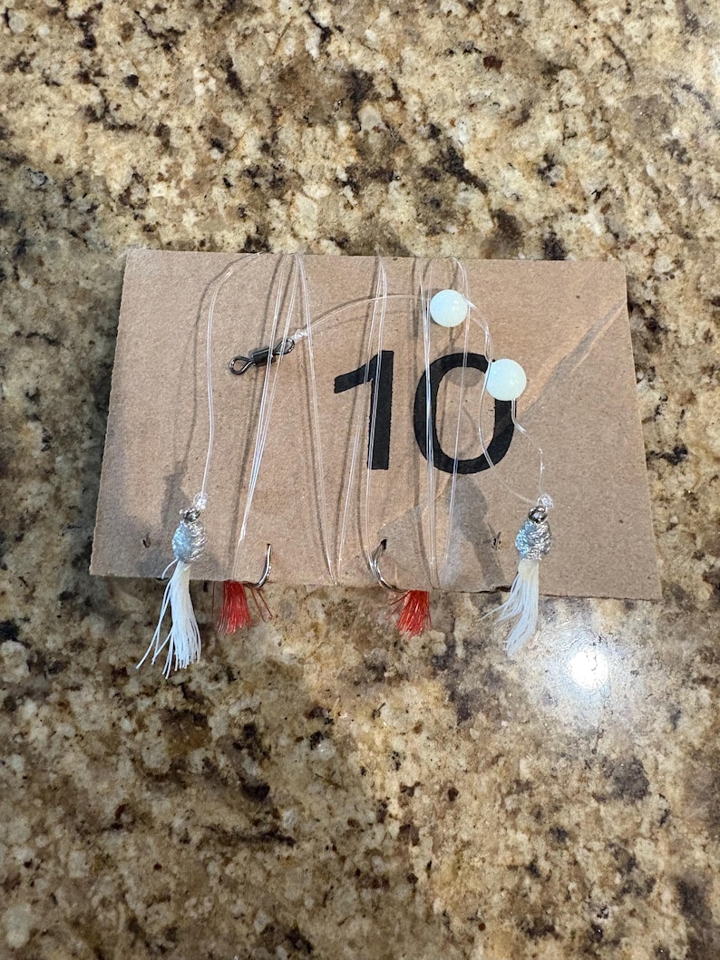 Bonita Sabiki Rig: Hand-tied UV Resin Flies, 30lb Leader - Etsy