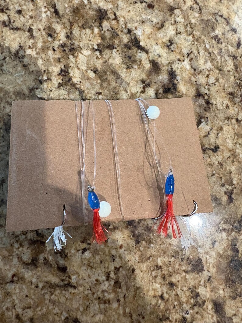 Bonita Sabiki Rig: Hand-tied UV Resin Flies, 30lb Leader - Etsy