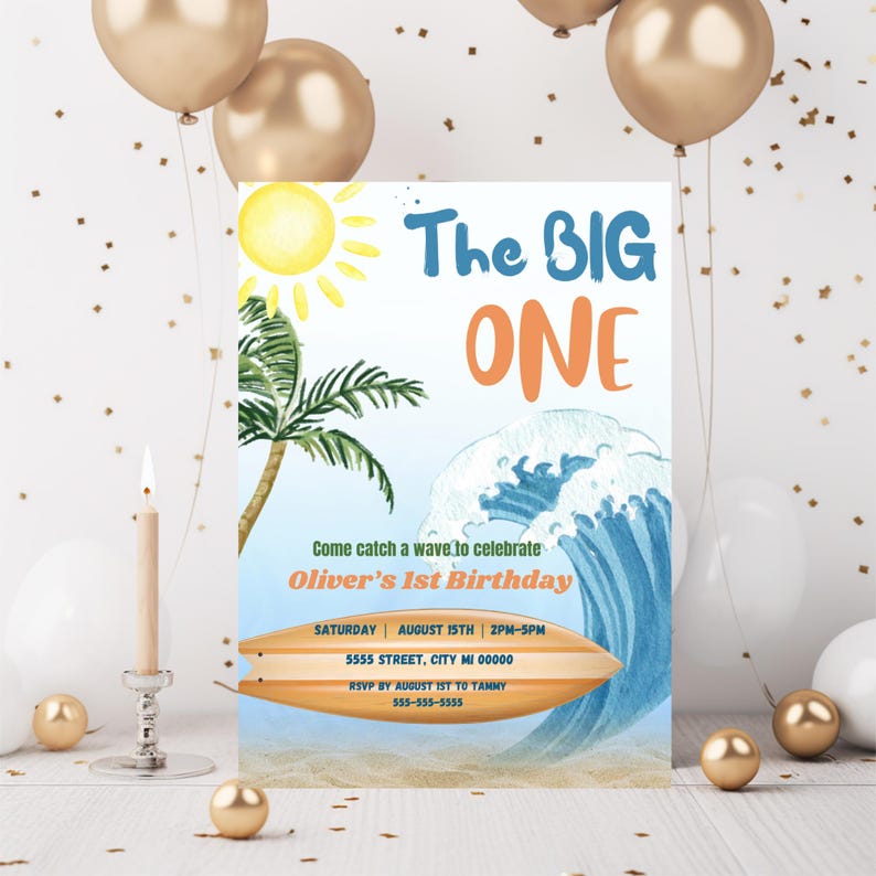 The Big ONE Invitation - Etsy