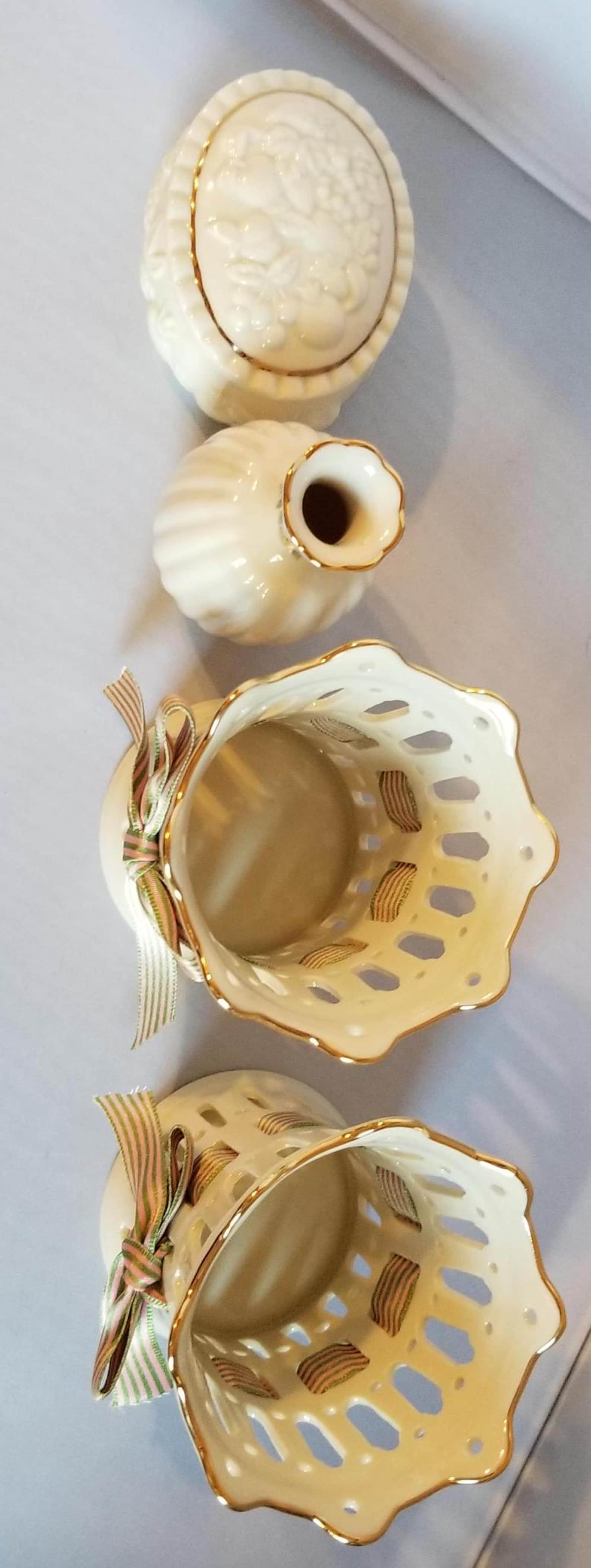 Lenox Items: Cream Colored Gold Trim Delicate Votive Candle Holders ...