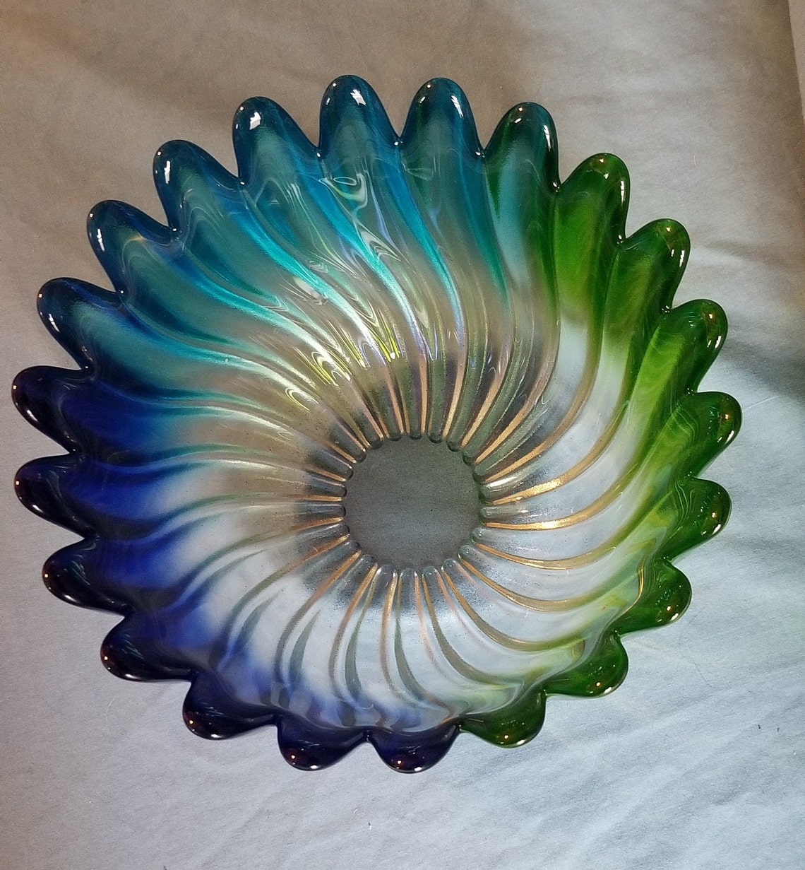 Colorful Art Glass Walther Glass Solaris Studio Petal Bowl Made in ...