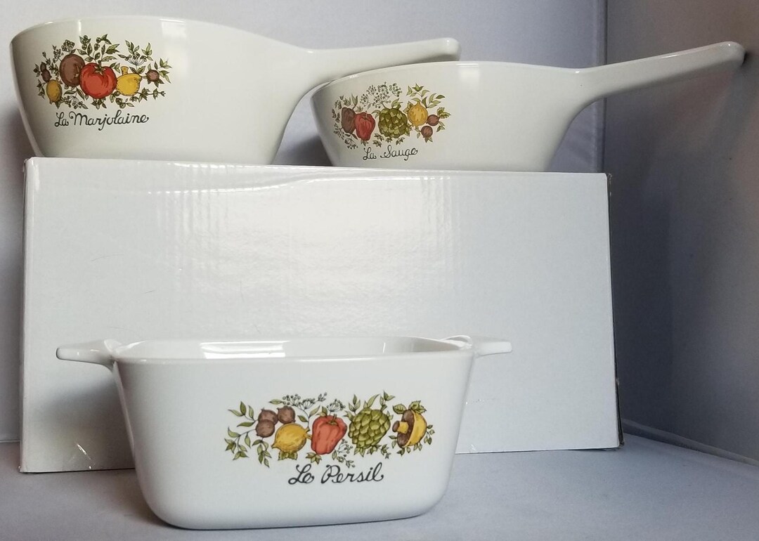 Corningware La Marjolaine Spice 'o Life 1 Sauce Pan, 1 Regular Pan and ...