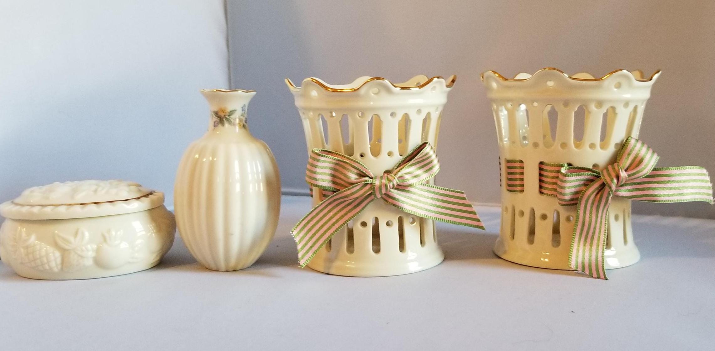 Lenox Items: Cream Colored Gold Trim Delicate Votive Candle Holders ...