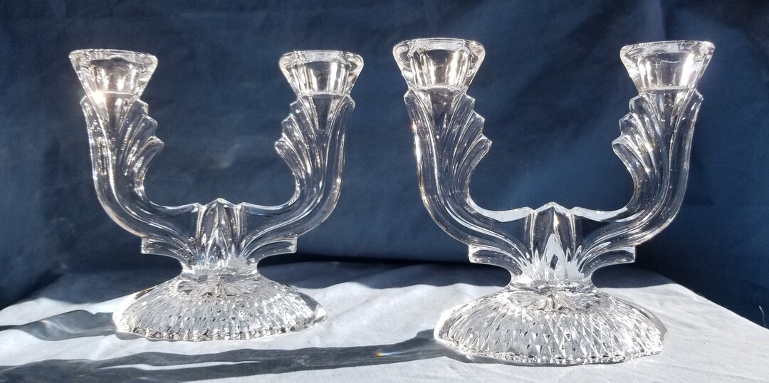 Crystal Double Candlestick Holders - Etsy
