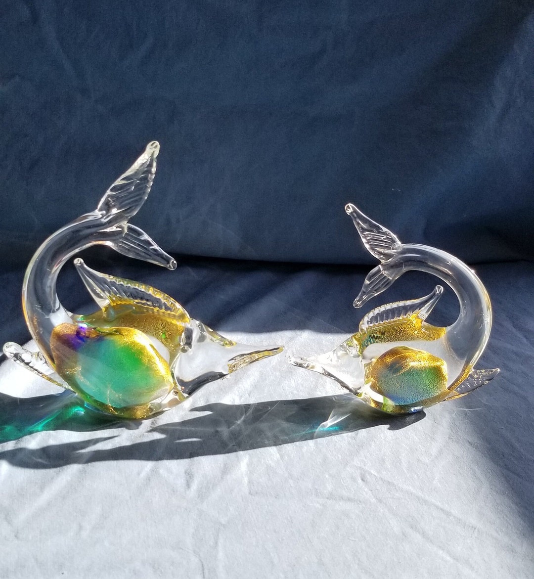 Murano Venetia Italy Clear Glass With Iridescent Interior Swordfish. - Etsy