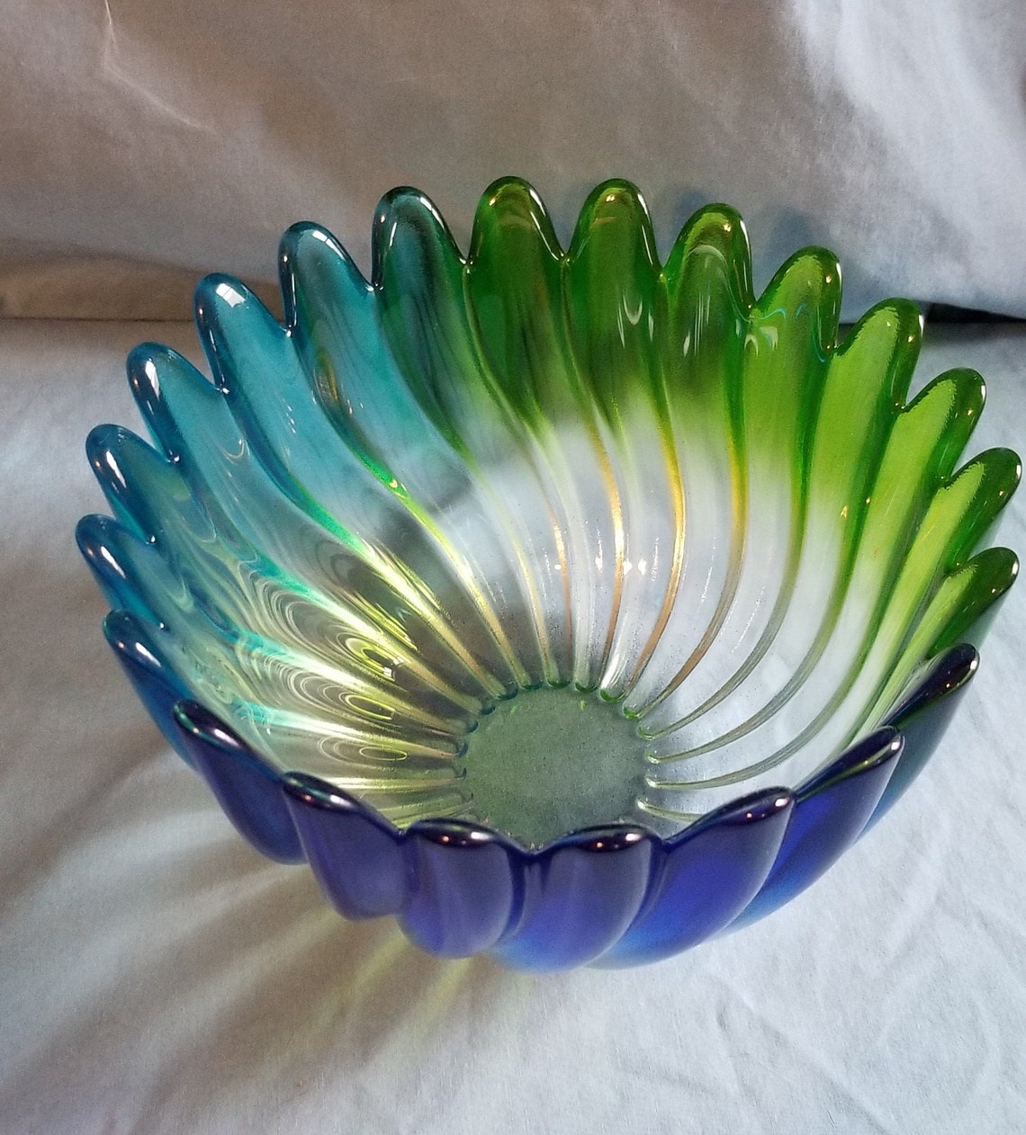 Colorful Art Glass Walther Glass Solaris Studio Petal Bowl Made in ...