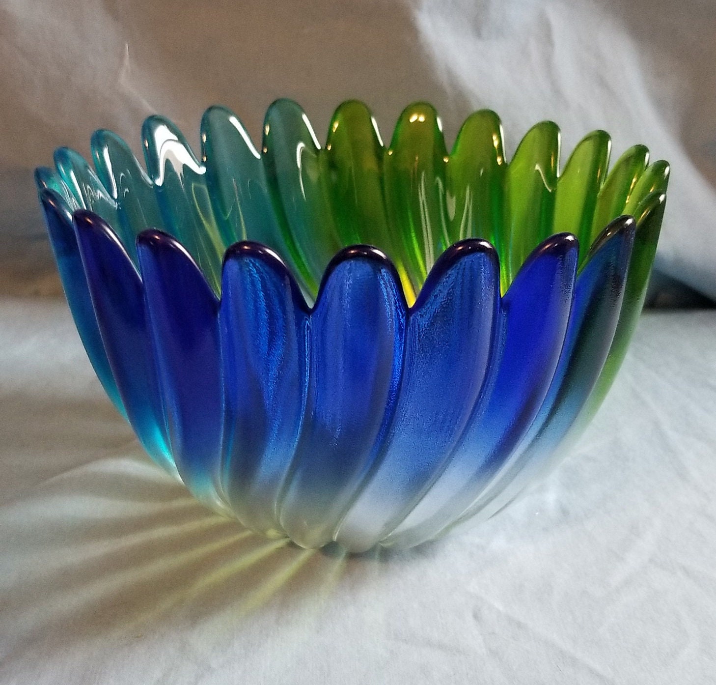 Colorful Art Glass Walther Glass Solaris Studio Petal Bowl Made in ...