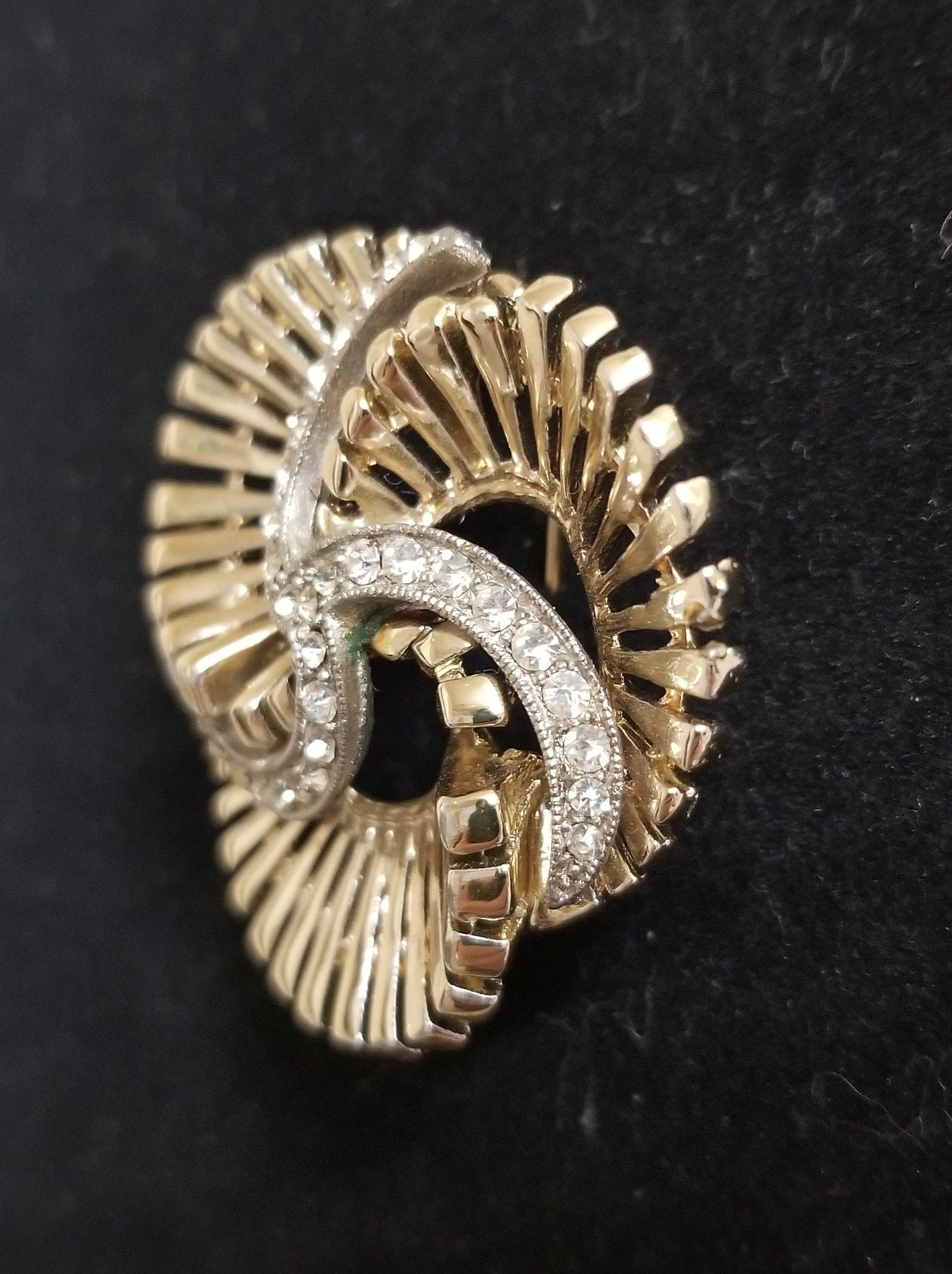 HAR Makers Mark Mid-century Clear Rhinestone Goldtoned Brooch - Etsy