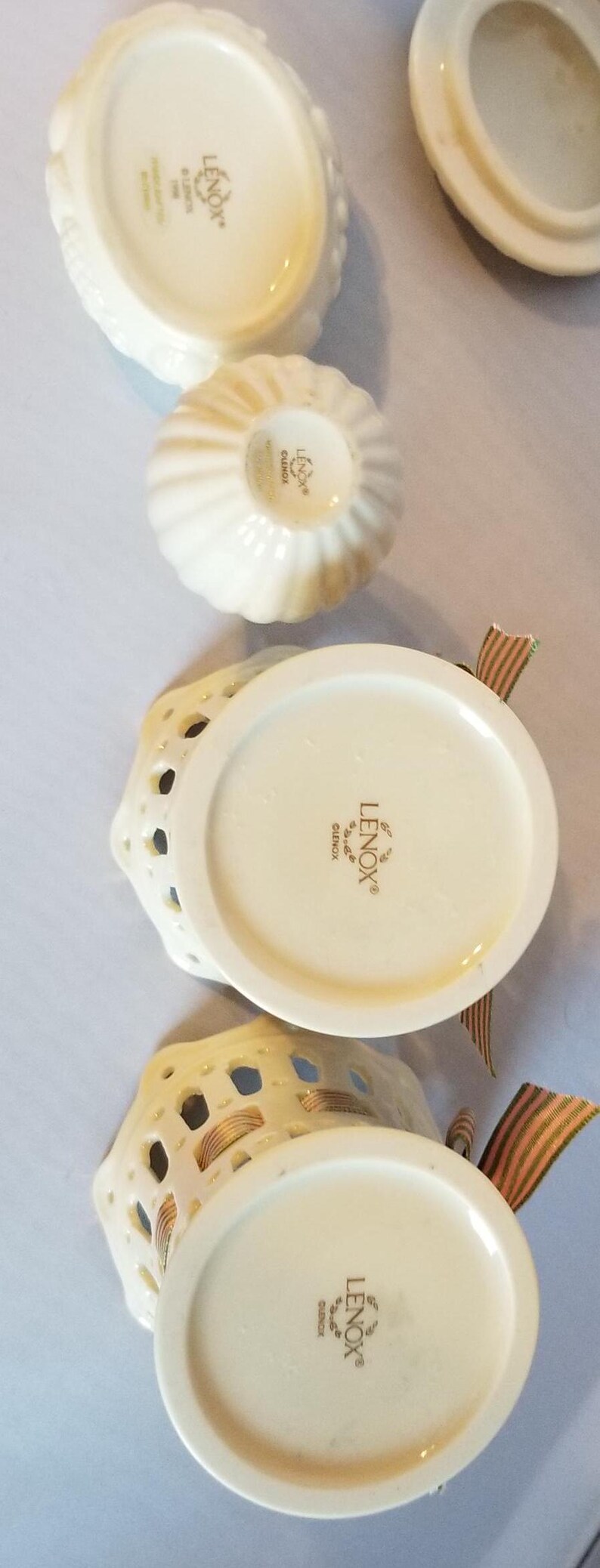 Lenox Items: Cream Colored Gold Trim Delicate Votive Candle Holders ...