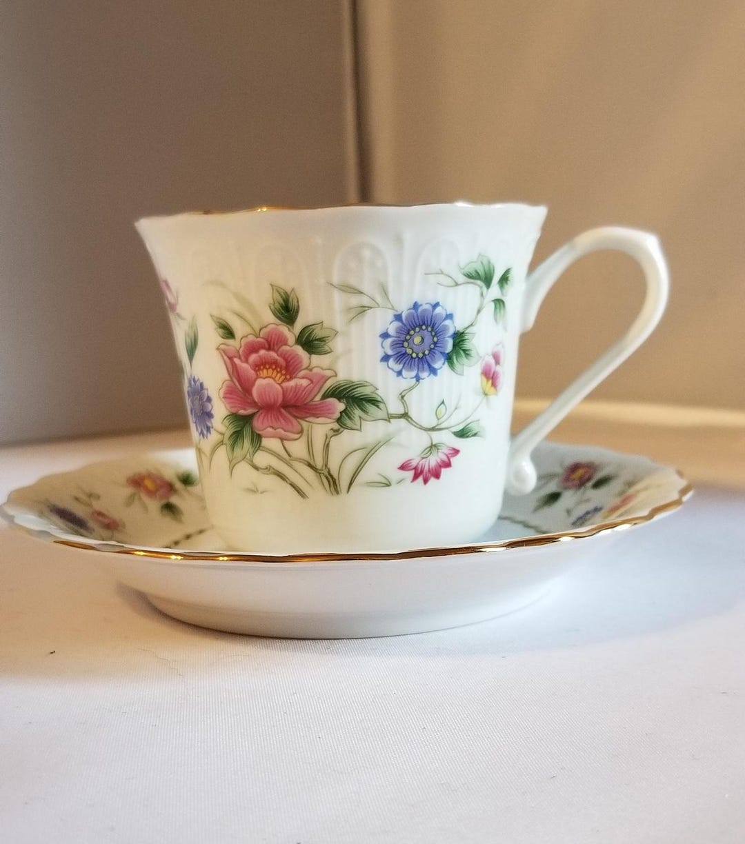 Fine China Tea Set Spring Night by Andrea by Sadek Pink, Blue and ...