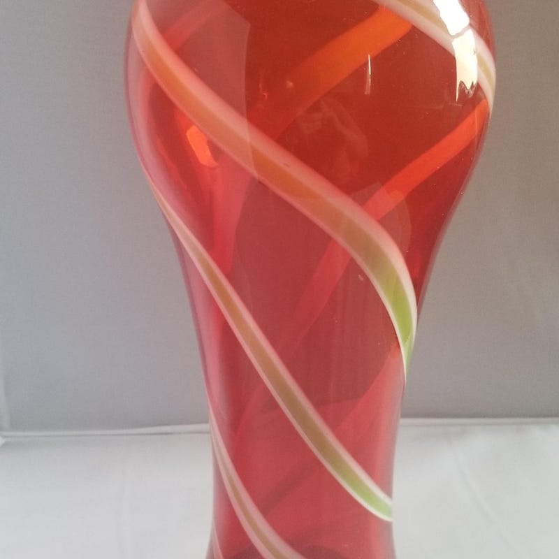 Red Art Glass - Etsy