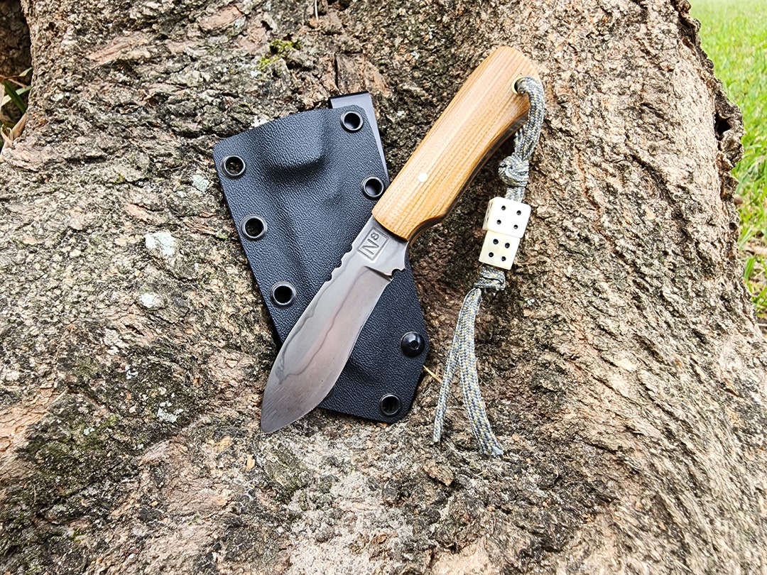 N8 Knives W2 Steel Blade With Hamon Vintage Micarta Handle Overall 6 ...