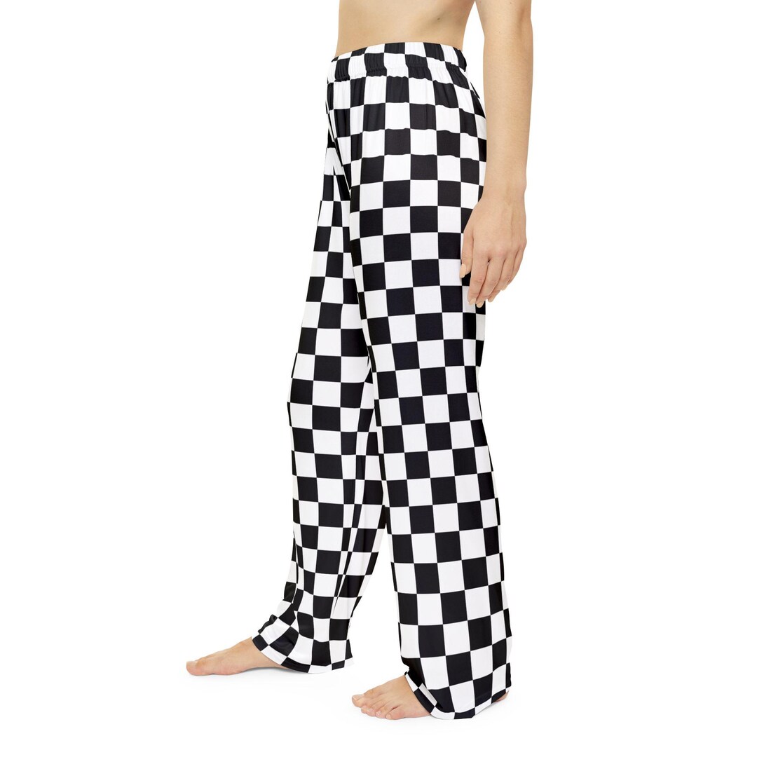 Cozy Black and White Checkered Pajama Pants for Women - Etsy