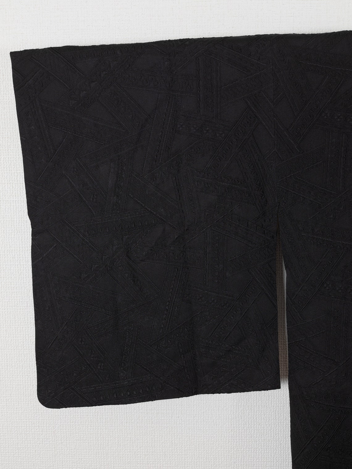 Vintage Black Formal Michiyuki With Embroidered Traditional Obi Pattern ...