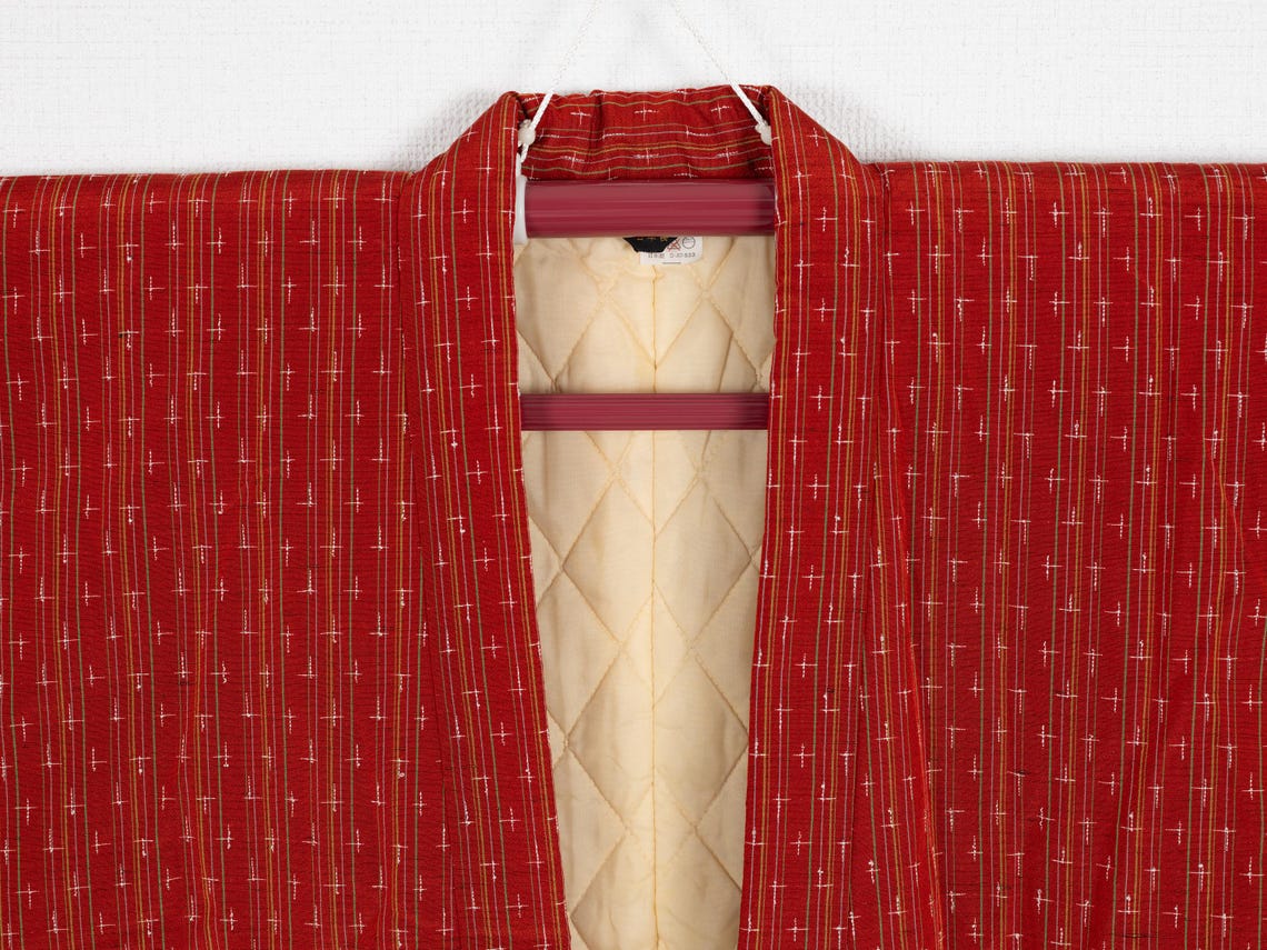 Vintage Burnt Orange Quilted Hanten Short Kimono - Etsy