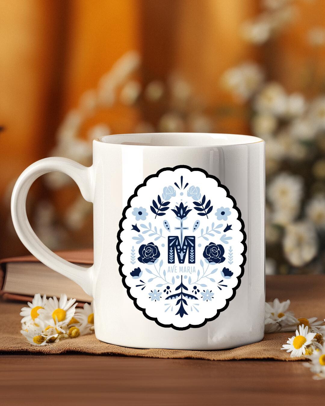 Marian Catholic Coffee Mug – Miraculous Medal Virgin Mary Cup ...