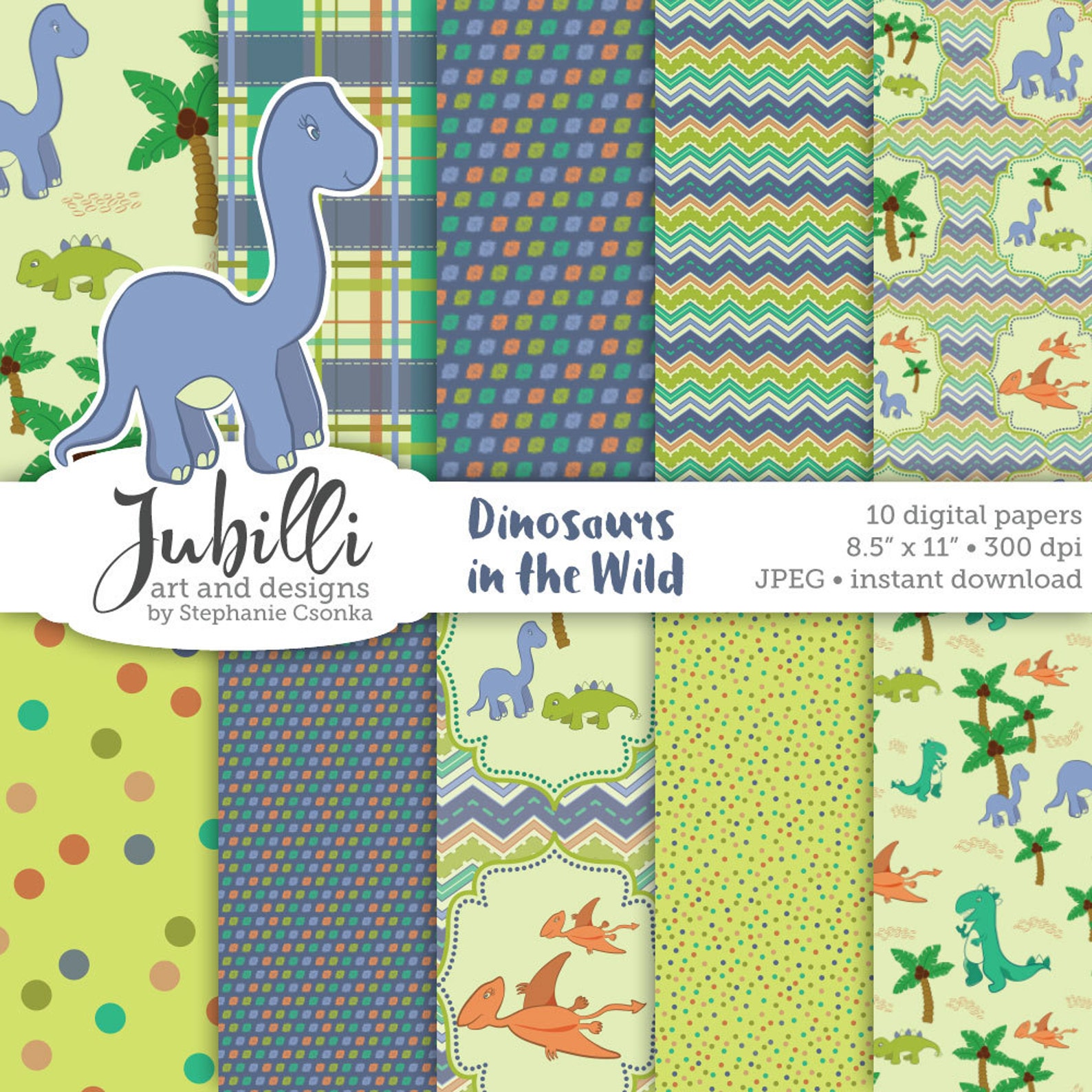 Dinosaur Digital Paper, Letter-sized DIY Printable Paper Pack - Etsy