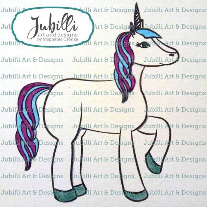 Unicorn Digital Stamp, PNG Stamp, Magical Digi Clip Art - Etsy