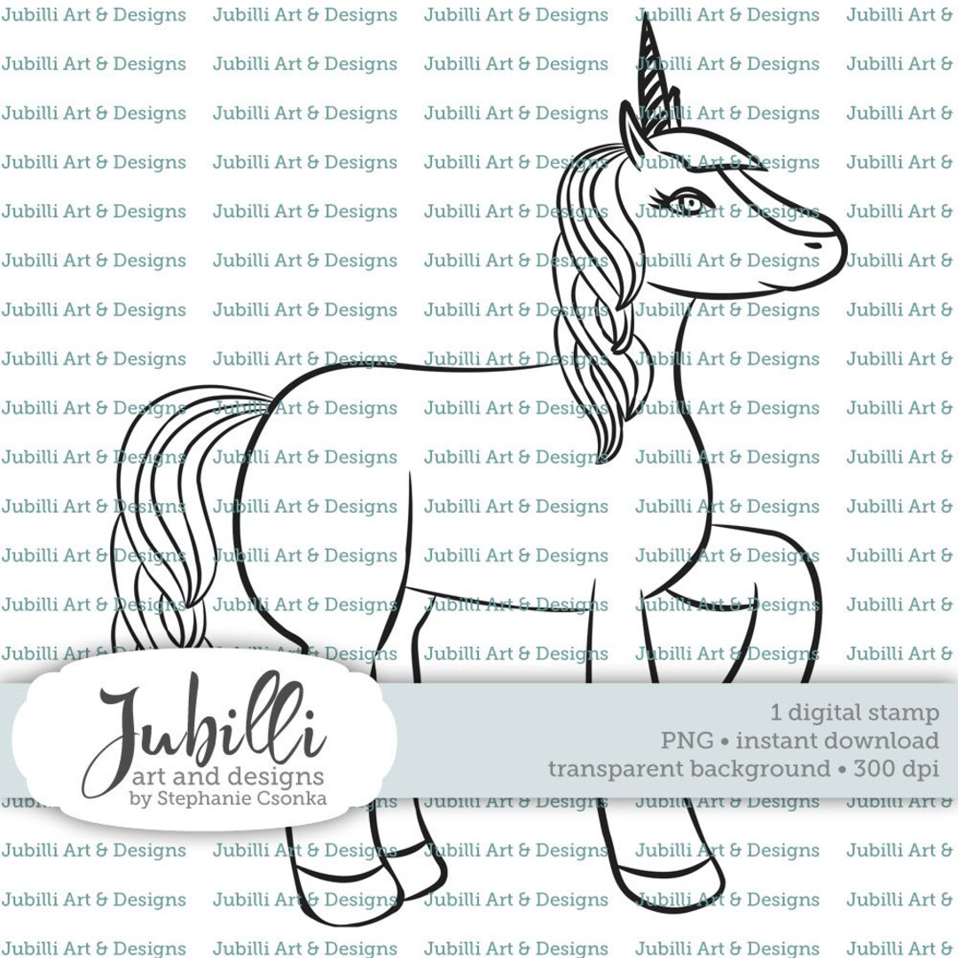 Unicorn Digital Stamp, PNG Stamp, Magical Digi Clip Art - Etsy