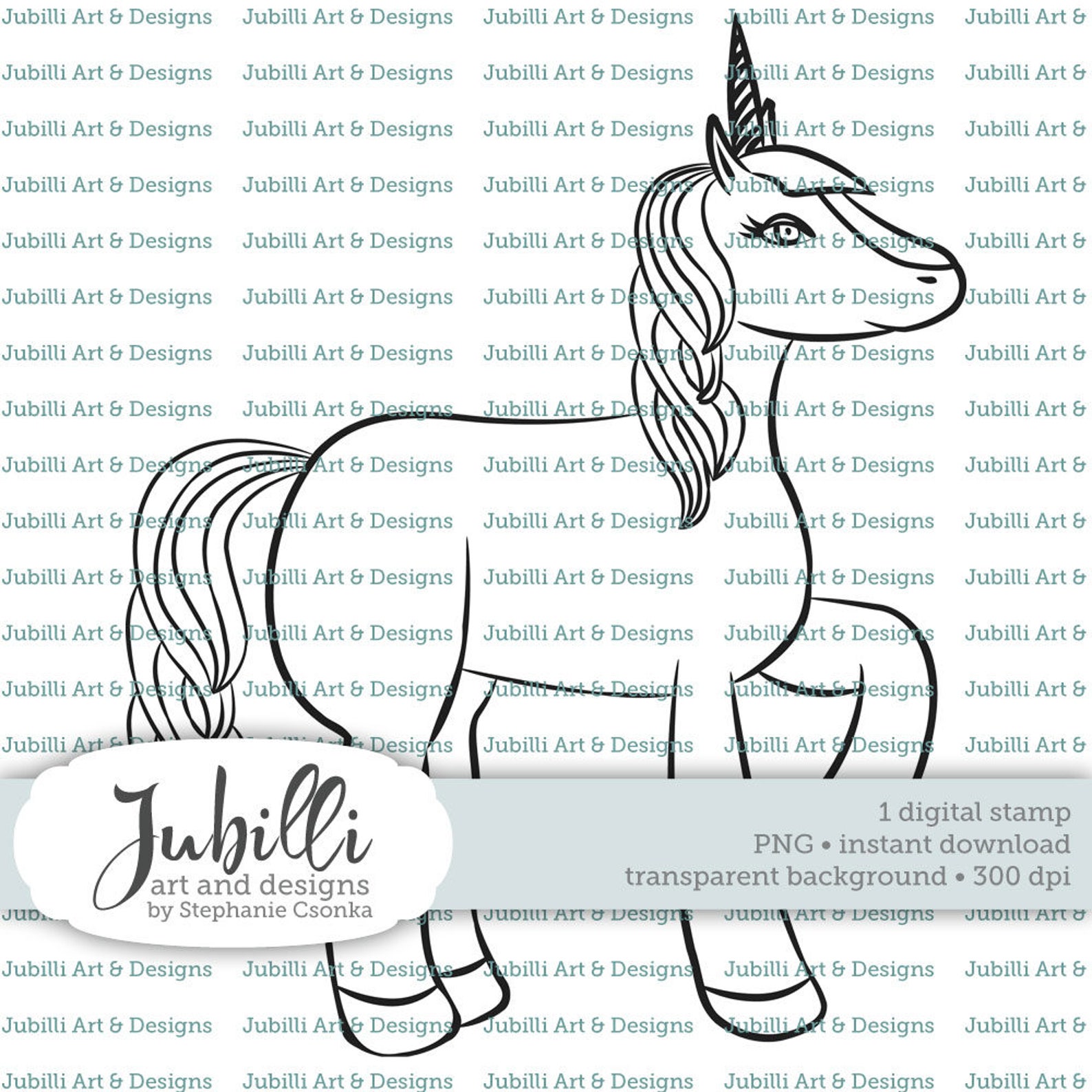 Unicorn Digital Stamp, PNG Stamp, Magical Digi Clip Art - Etsy