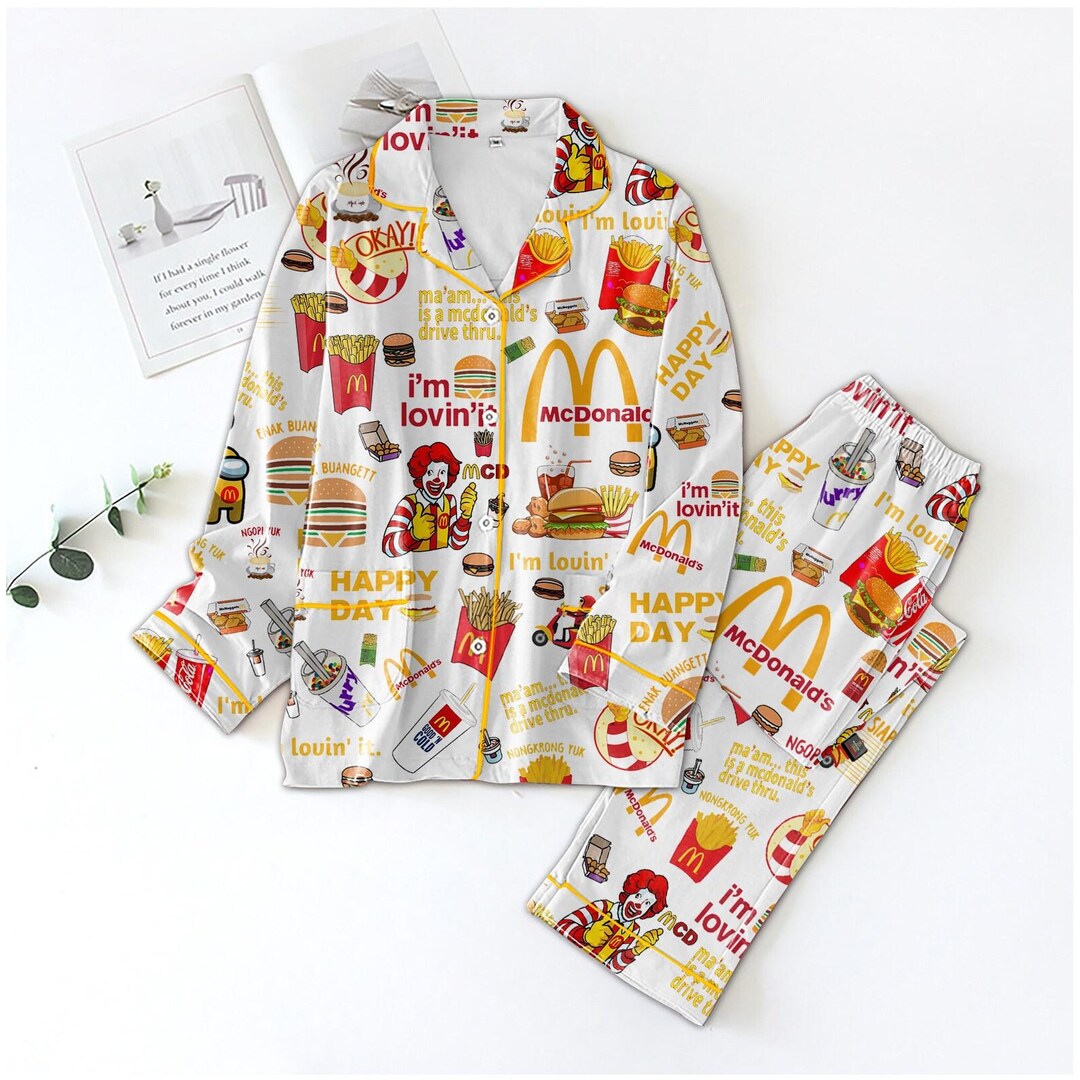 Christmas Mc Donald Pajamas Set, Mc Donald Pyjamas, Mcdonald Pajamas ...