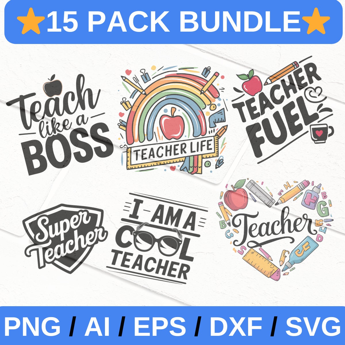 Teacher Svg Bundle Teacher Quote Svg Teacher Shirt Svg School Svg ...