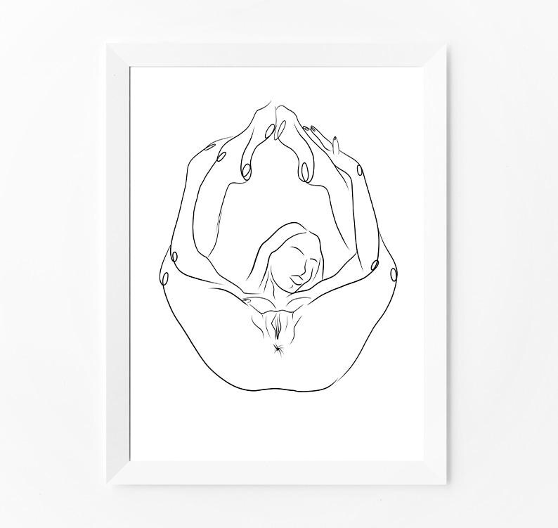 Curvy Woman Print, Body Positive Art, Woman One Line Drawing, Big Girl ...