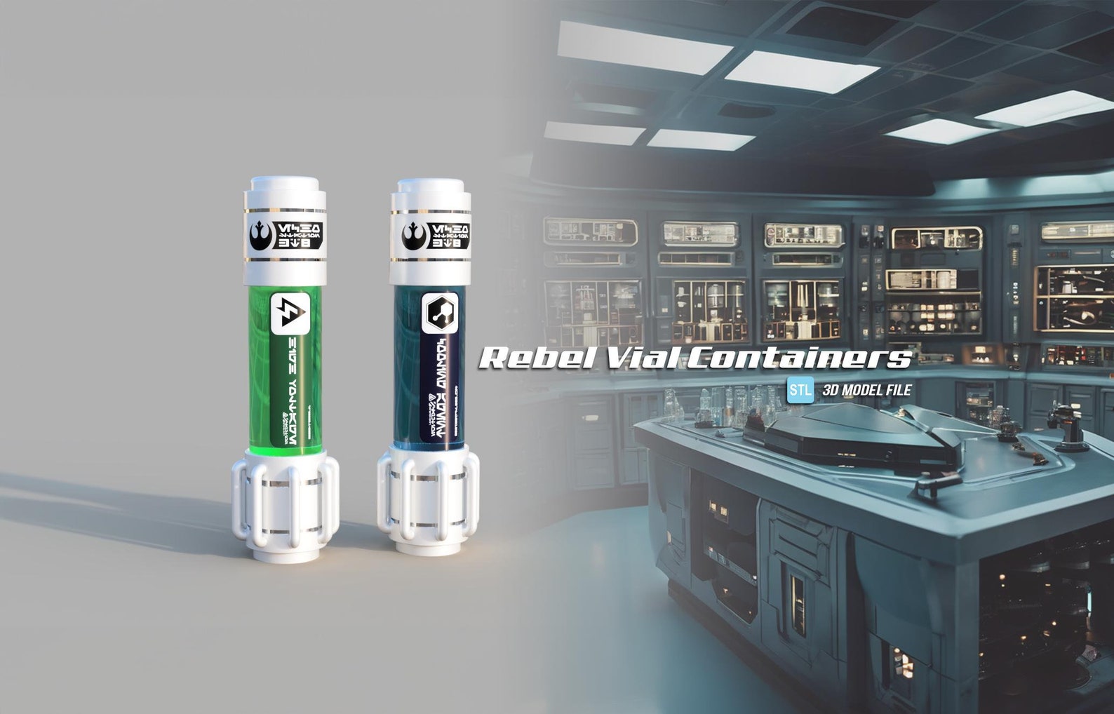 Rebel Vial Container STL File | 3D Model - Etsy