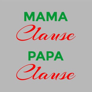 Mama & Papa Clause SVG | Decals | Sticker | Label | Holiday | Shirt ...