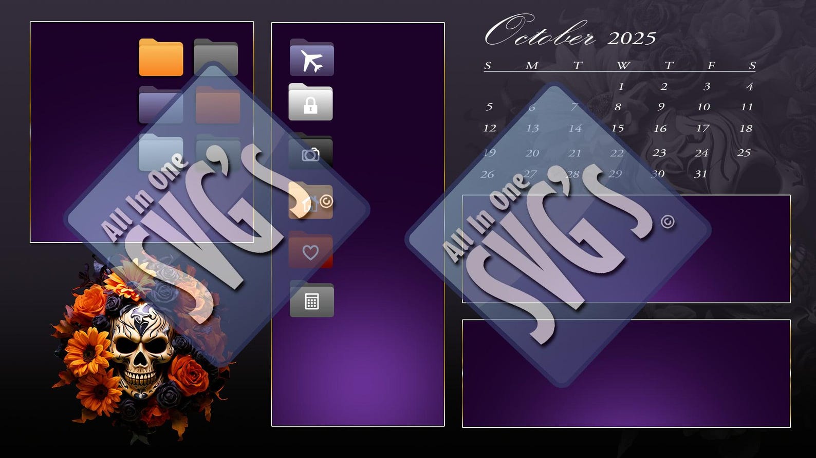 2025 Desktop Wallpaper Organizer With Monthly Calendar & 126 Folder ...