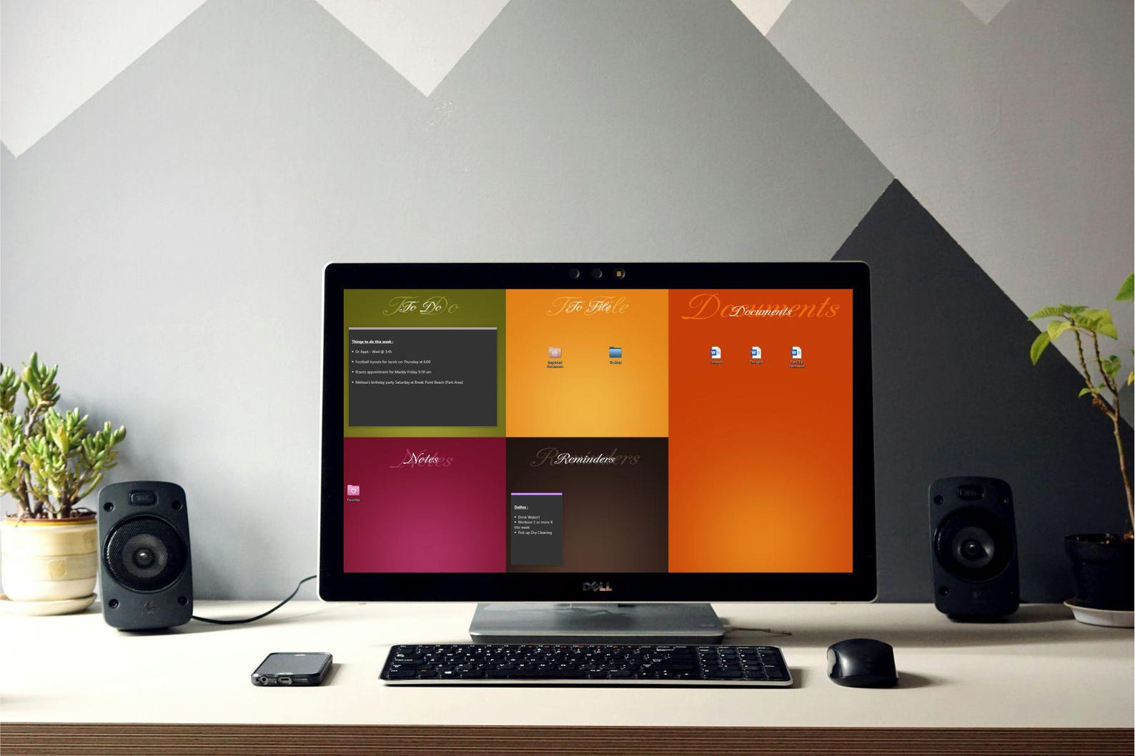 Desktop Wallpaper Organizer Post It Style 4 | PC | Laptop | Mac ...