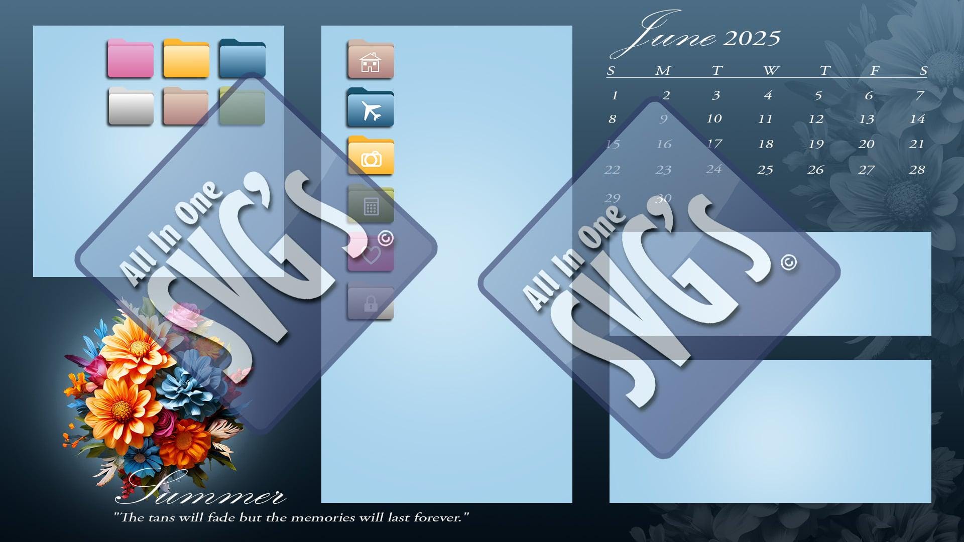 2025 Desktop Wallpaper Organizer With Monthly Calendar & 126 Folder ...