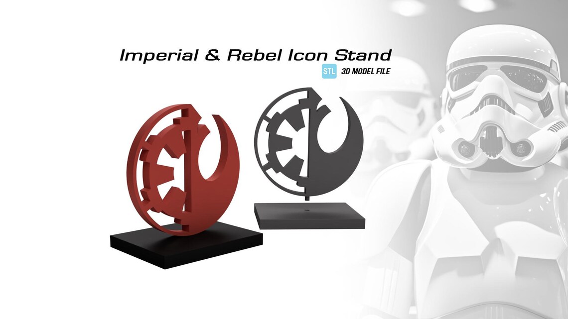 Imperial and Rebel Icon Base STL File | 3D Model - Etsy