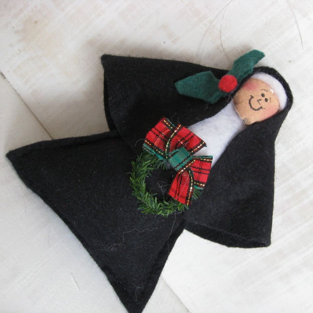Pack of Two Nun Doll Christmas Ornaments, Nun With Holly,catholic Gift ...